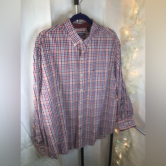 Izod | Shirts | Izod Mens Plaid Pattern Long Sleeve Button Down Shirt ...